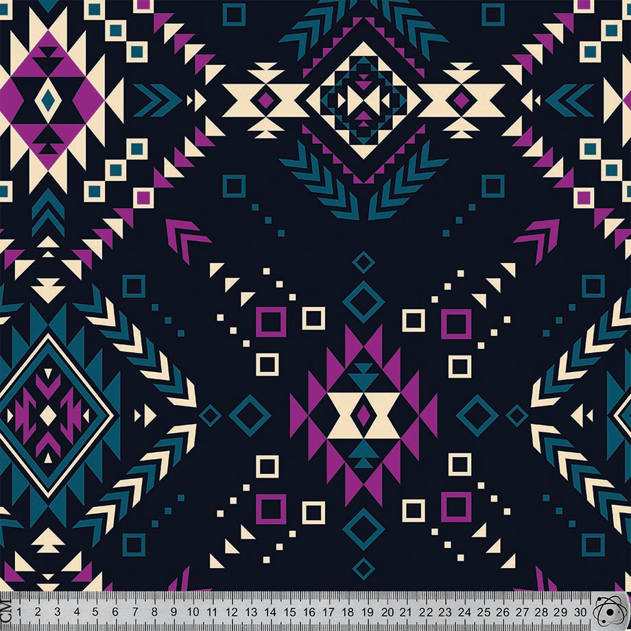 A48 Aztec Navy Print. – Fabricsverse