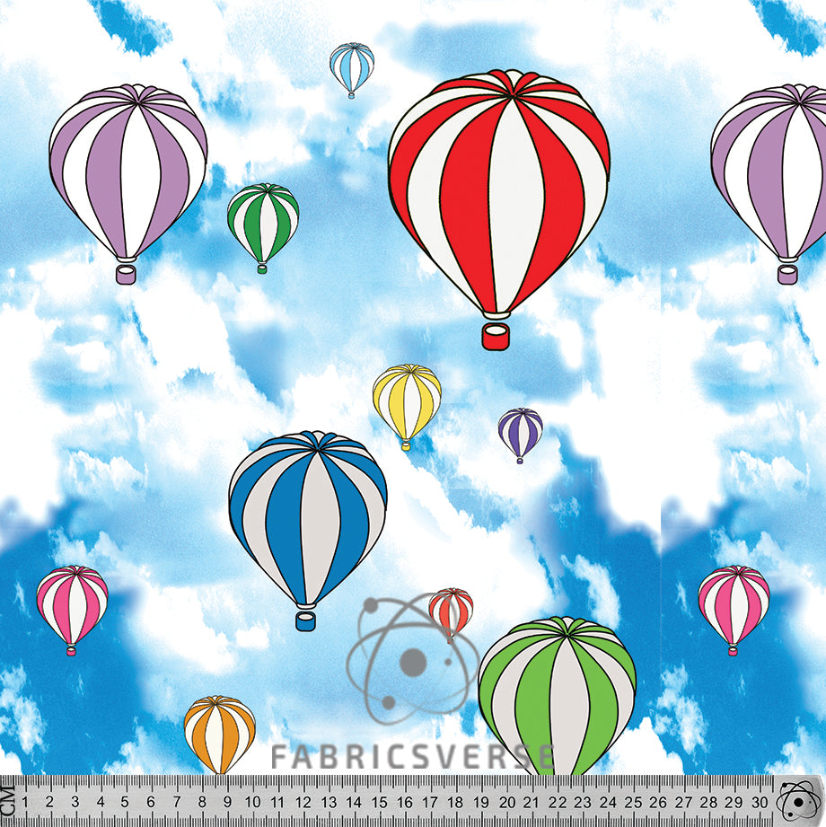 B2301 Hot Air Balloon Print . – Fabricsverse