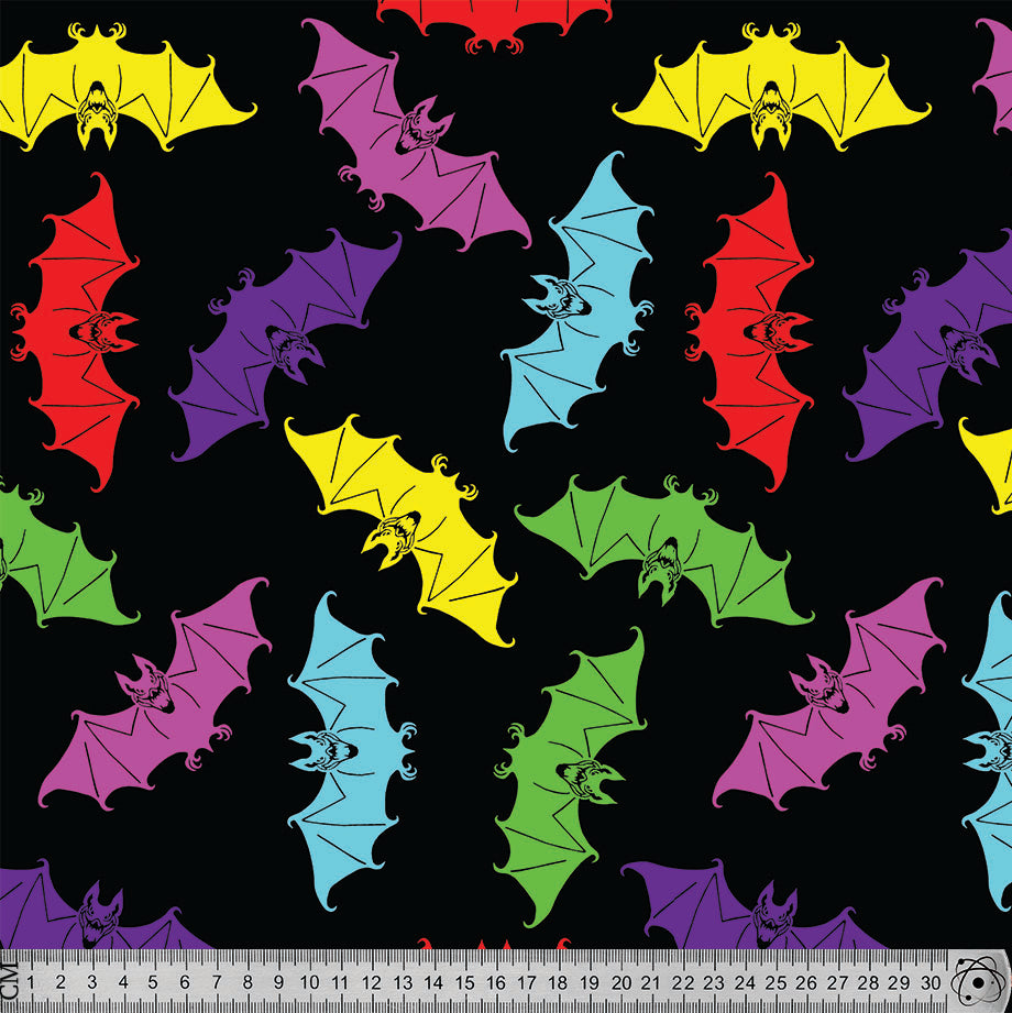 Bats mixed colours pattern. – Fabricsverse