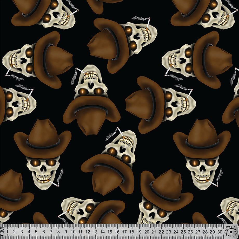 smoking skull 2 pattern. – Fabricsverse